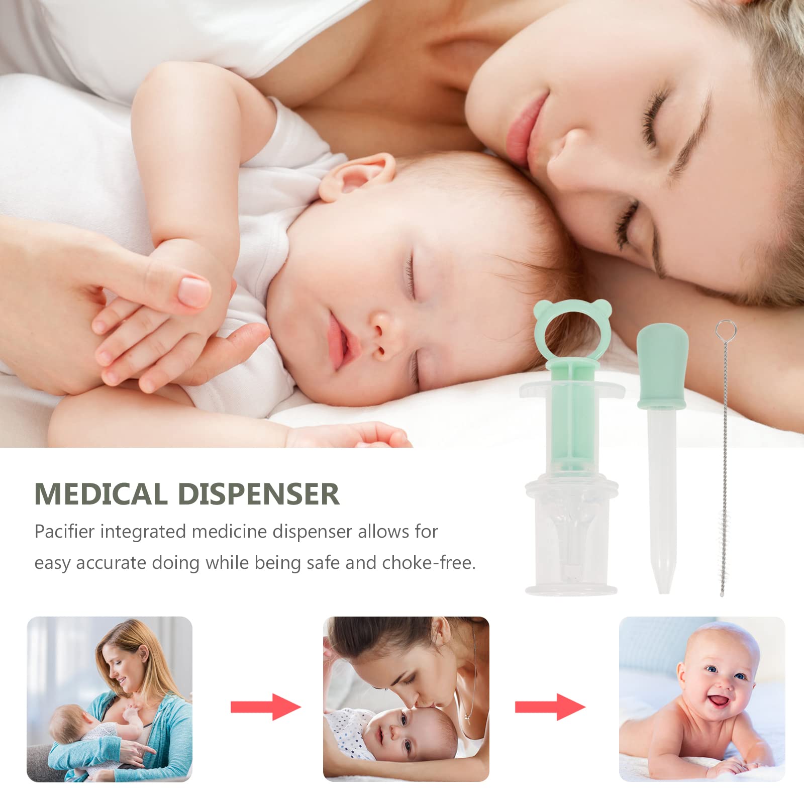 NUOBESTY Baby Medicine Pacifier Kit Food Feeding Dispenser Liquid Pill Dropper Measuring Cups for Infant Newborn |Random Color