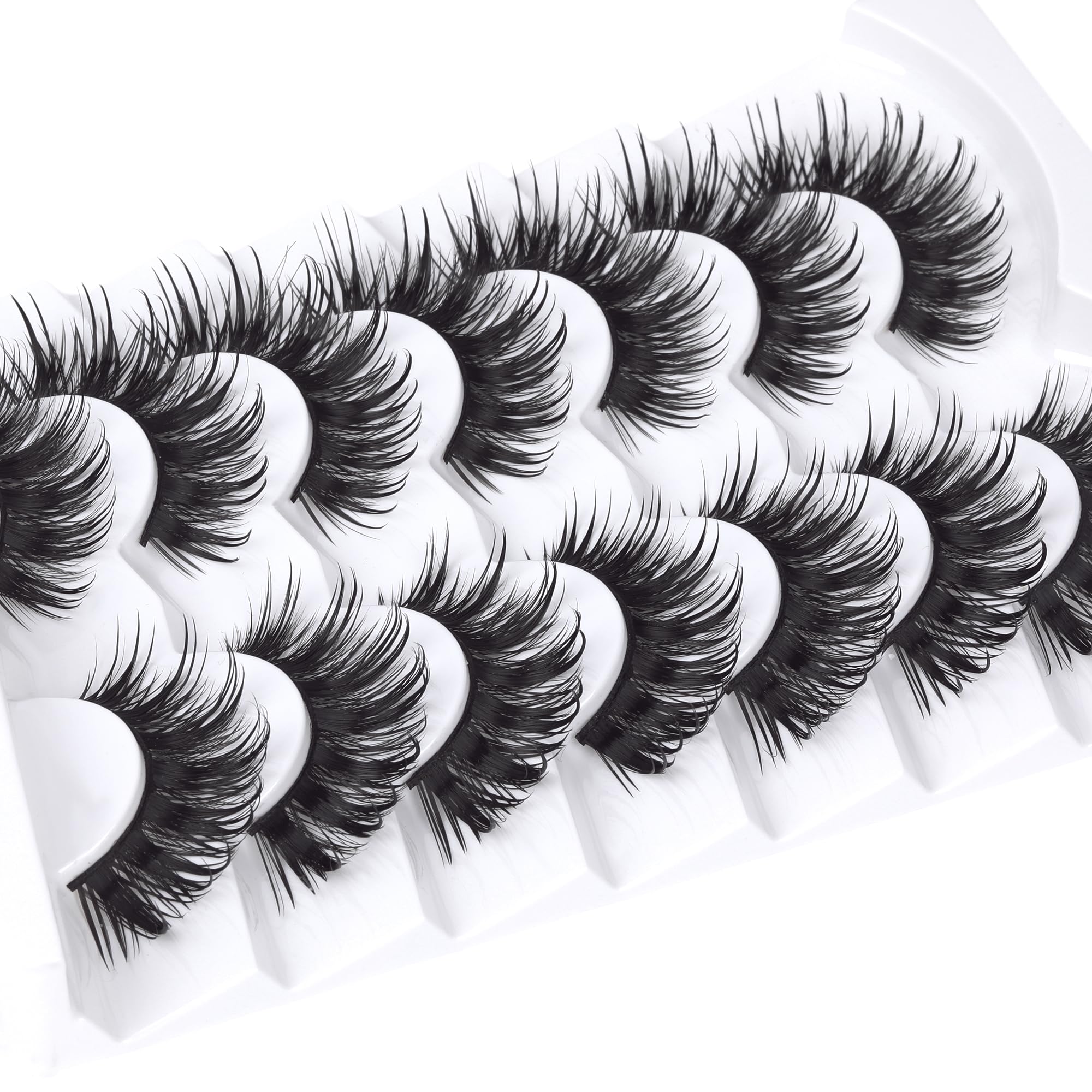 17MM Wet Lashes Mink Fluffy False Eyelashes Manga Anime Cosplay Wet Natural Look Eyelashes Pack Wsipy D Curl Lashes That Look Like Extensions by Geeneiya
