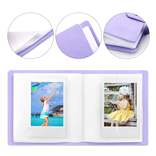 52 Pockets Mini Photo Album for Fujifilm Instax Mini Instant Film, Polaroid Snap, Z2300, SocialMatic Instant Cameras & Zip Instant Printer (Purple, 1Pack)