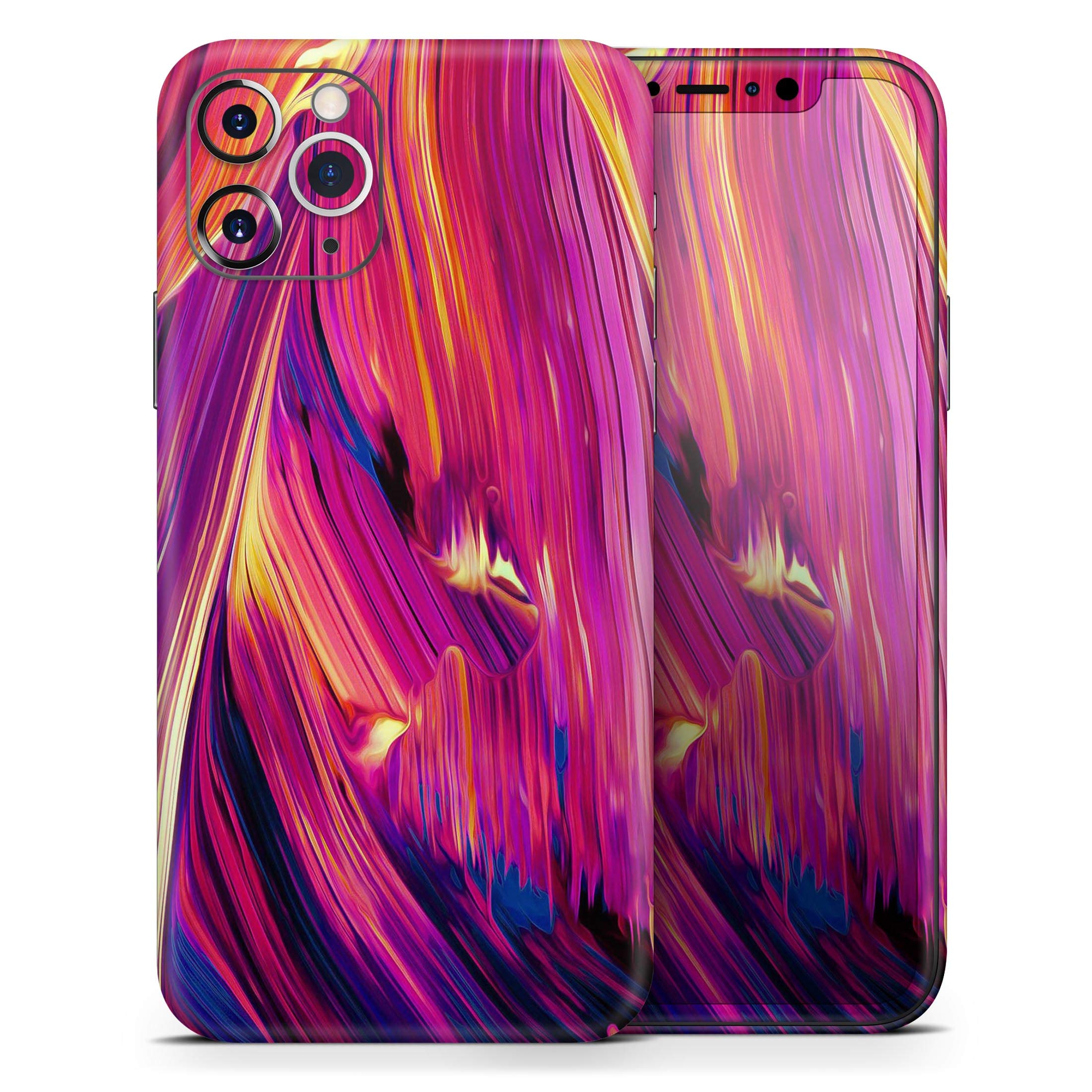 Design Skinz Liquid Abstract Paint Remix V40 - DesignSkinz Protective Vinyl Decal Wrap Skin Cover Compatible with The Apple iPhone Xs (Full-Body, Screen Trim & Back Glass Skin)