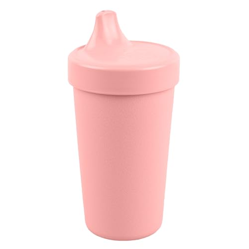 Re-Play Made in USA 10 Oz. Sippy Cups for Toddlers, Pack of 1 - Reusable Spill Proof Cups for Kids, Dishwasher/Microwave Safe - Hard Spout Sippy Cups for Toddlers 3.13" x 6.25", Blush