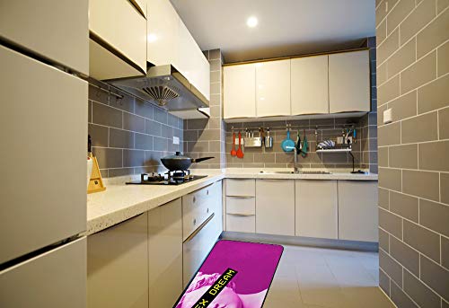 Kuizee Kitchen Rug Area Rug Plaster Head Sculpture Pink Retro Art Trendy Vaporwave Bathroom Hallway Entry Way Floor Non Slip Soft Water Absorbent 39×20 Inch