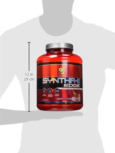 BSN SYNTHA-6 EDGE Protein Powder, with Hydrolyzed Whey, Micellar Casein, Milk Protein Isolate, Low Sugar, 24g Protein, Strawberry Milkshake, 48 Servings