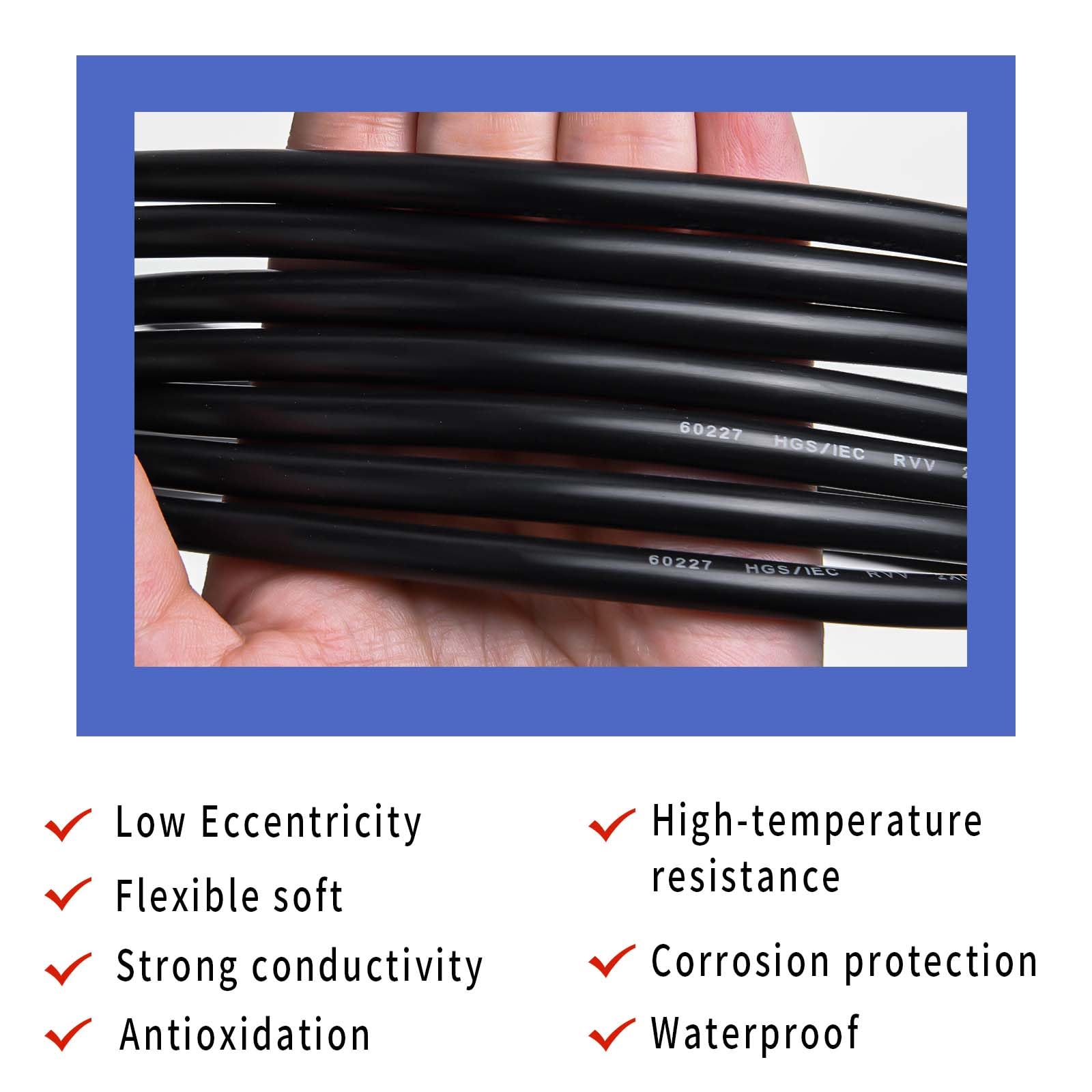 18 Gauge Electrical Wire 2 Conductor, 50FT 18 AWG Electrical Wire Stranded PVC, Oxygen-Free Copper Cable for Outdoor LED Lamp Lighting Strips, Automotive wire,Inverter Wiring (18 AWG -2C-50FT)
