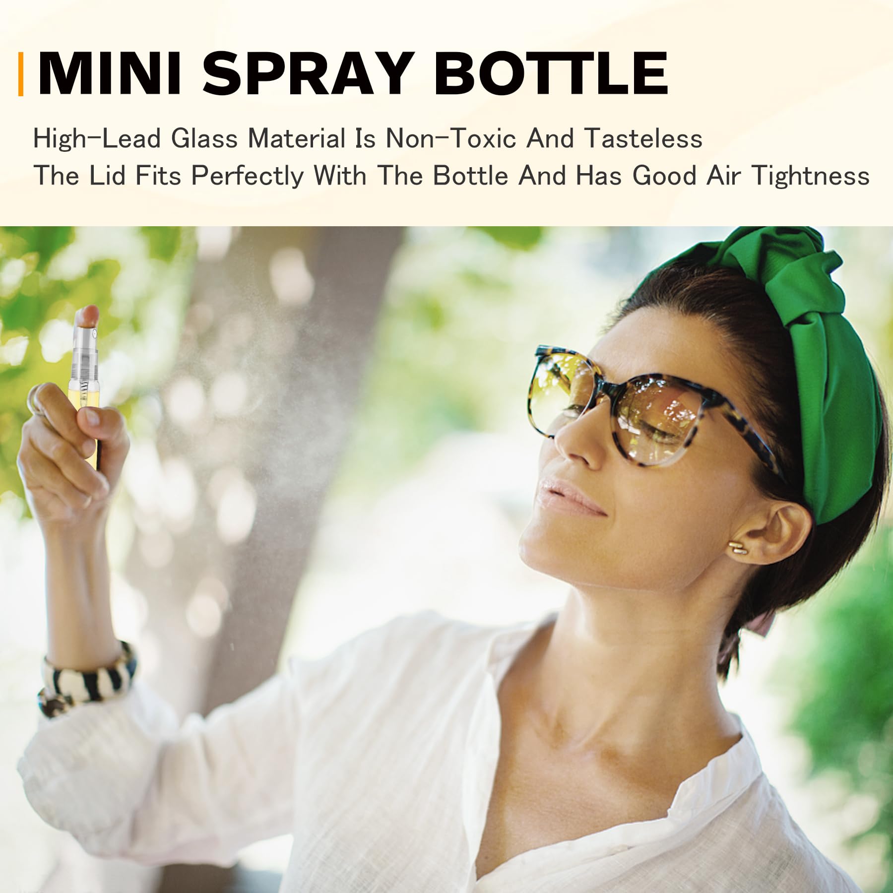 Csdtylh Mini Spray Bottle 5ml, Refillable Glass Spray Bottle, Glass Bottle Atomizer, Perfume Mouthwash Atomizer for Cleaning 5ml Refillable Container for Travel, Essential Oils, Perfume 60 Pcs, 5ml