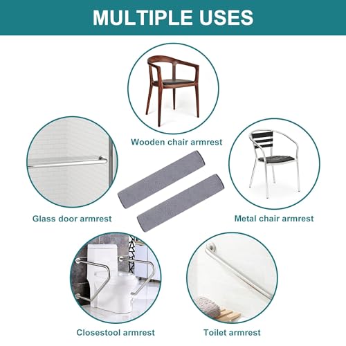 2 Pcs Small Armrest Pads Covers - Widened Velcro Straps Comfortable and Protective for Toilet Handle, Office Chairs, and Armrest Chairs Comfort Padding Pressure (Size:S)