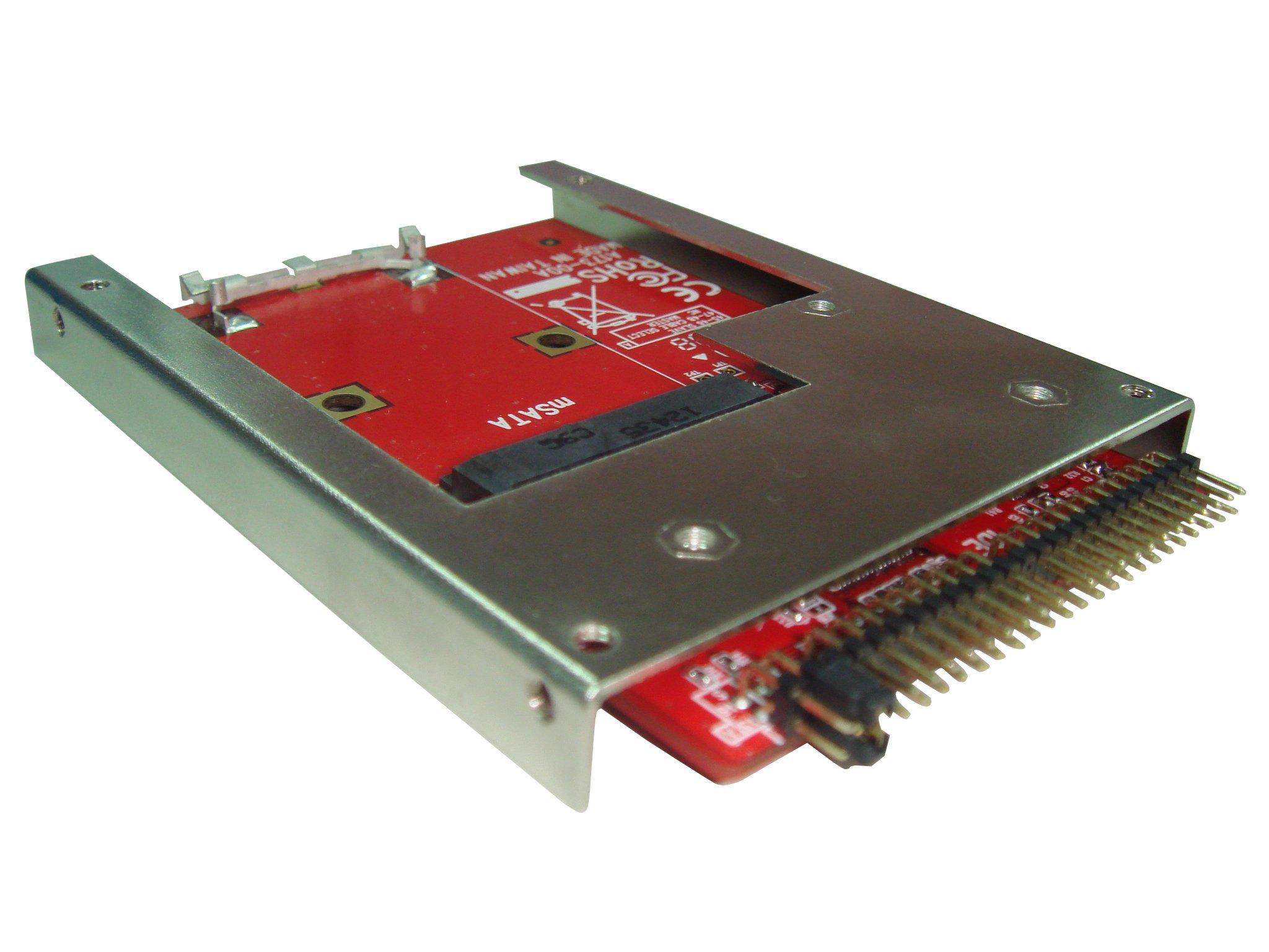 Ableconn IIDE-MSAT mSATA SSD to 2.5-Inch IDE Adapter Converter with Aluminum Frame Bracket - Latch and Retain mSATA SSD as 9.5mm 2.5" IDE SSD Drive