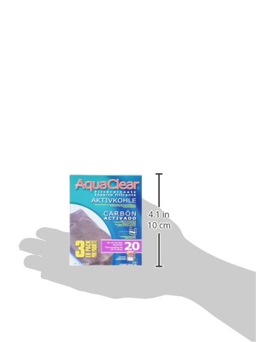AquaClear 20 Activated Carbon Inserts, Aquarium Filter Replacement Media, 3-Pack, A1380