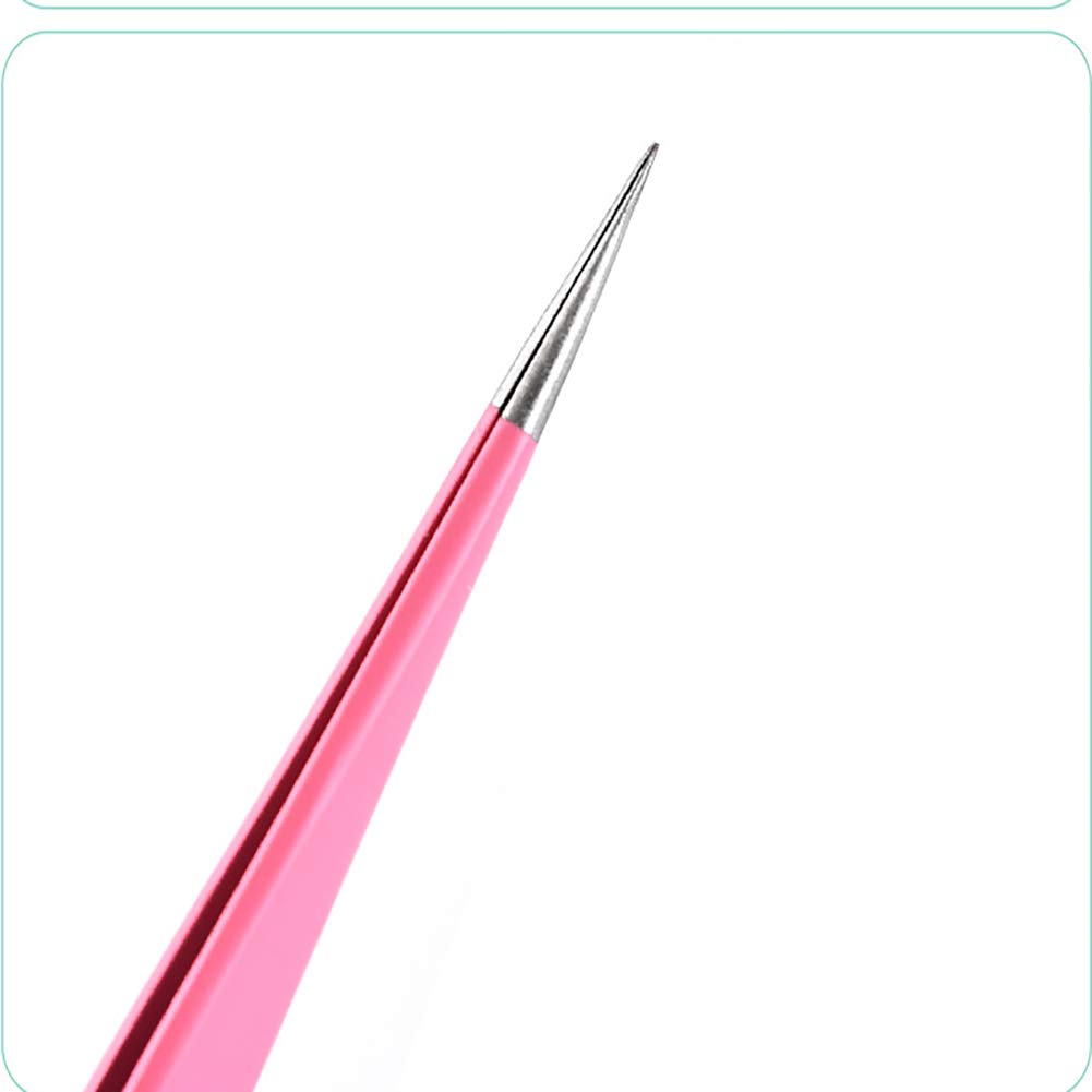 2 Pcs Stainless Steel Eyebrow Tip Tweezers Picker Eyelash Extensions Nippers for Women