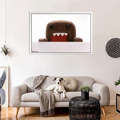 556562 Domo Peeking Plush Funny Cute White Wood Picture DECOR WALL 24x18 PRINT POSTER