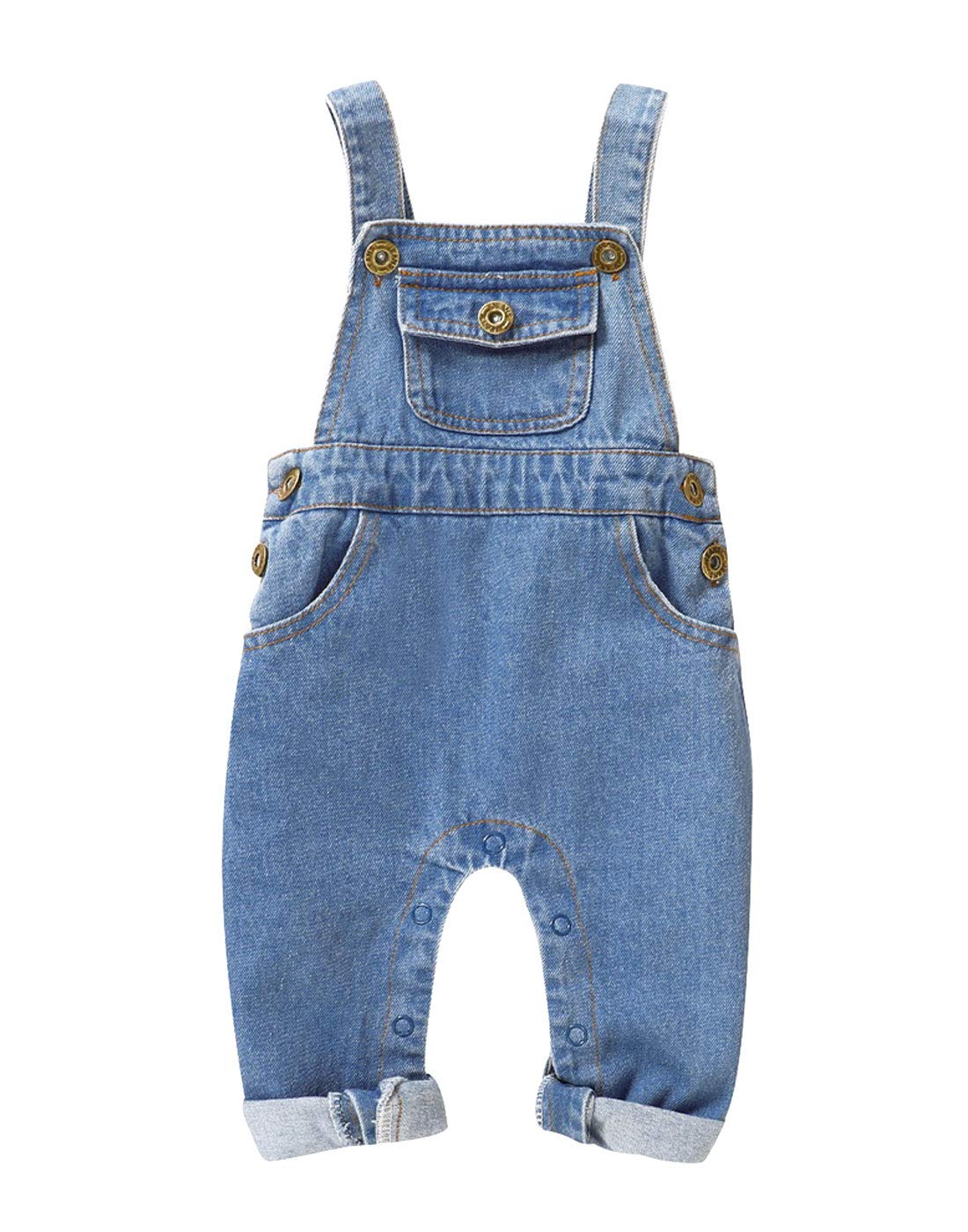 LAPA Baby Girls/Boys Overalls Newborn Denim Romper Ripped Jeans Soft Outfit 3M-24M…