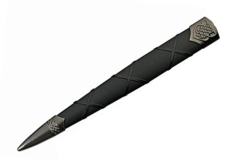 16" Silver Spear-Point Replica Medieval Celtic Knot Knife with Scabbard