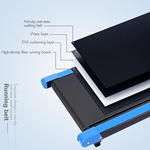 2 in 1 Folding Treadmill,1.5-2.5 HP Under Desk Electric Treadmill, Installation-Free,Remote Control and LED Display, Walking Jogging for Home Office (Partial w/Blue Tooth Speaker)