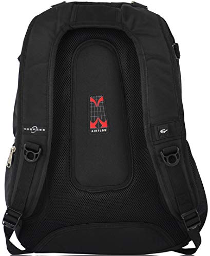 Bern Diaper Backpack, Shoulder Baby Bag, With Food Cooler, Clip to Stroller (Black/Yellow)