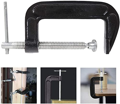 4 Inch C-Clamp Set, Heavy Duty Steel C Clamp Industrial Strength C Clamps for Woodworking, Welding, and Building(2PCs)