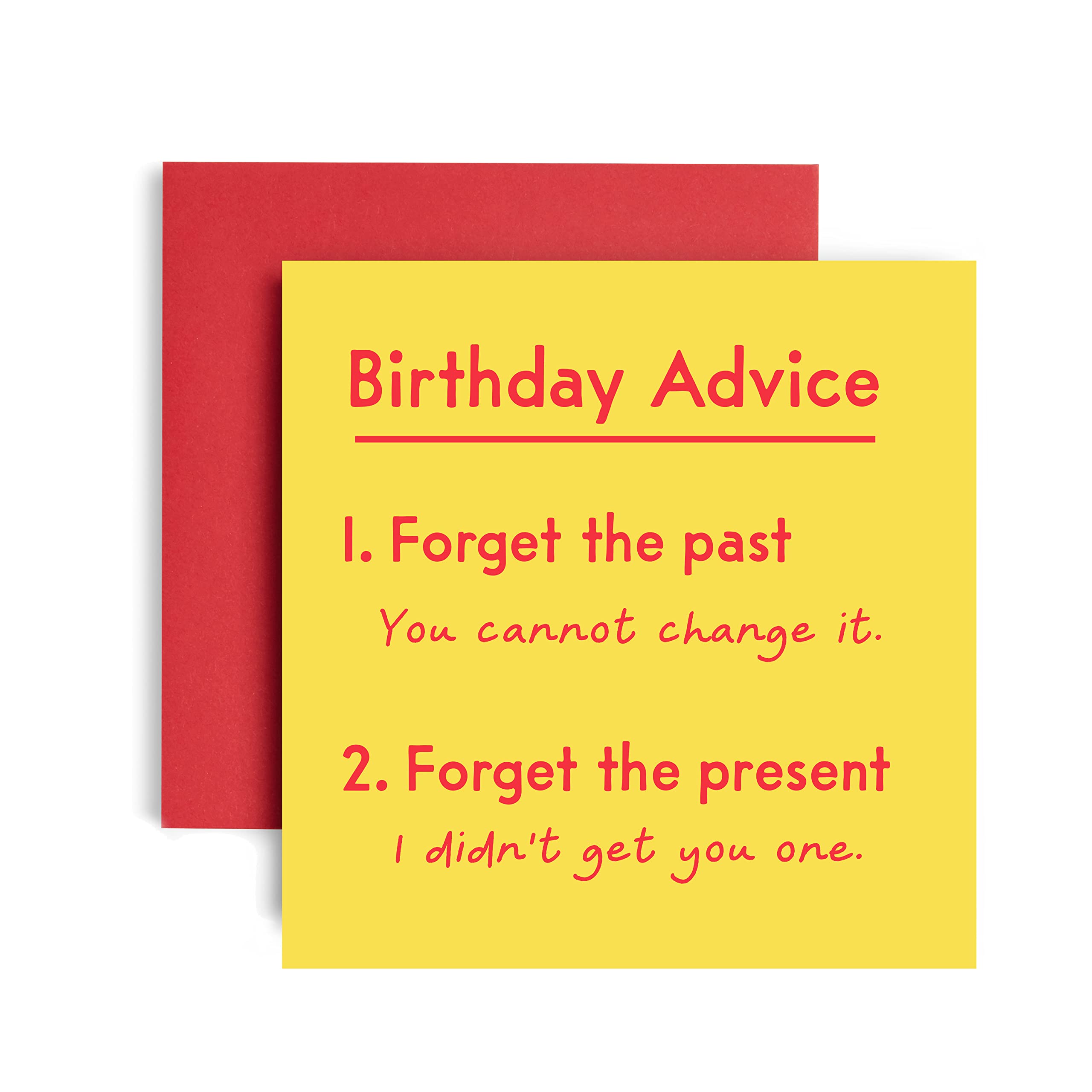 Huxters Funny Birthday Card ā Past and No Present - Happy Birthday Card for her women - Friend Birthday Card ā Gift card ā Funny Card for him men ā Card for Brother 14.8cm square (Past Present)
