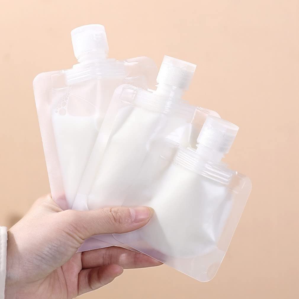 25Pieces Travel Portable Size Refillable Empty Squeeze Pouch Stand Up Spout Pouch Refillable Empty Squeeze Pouch for Lotion,Shampoo,Face Cream,Squeezable Bags ,Leakproof (30 ml, 50 ml, 100 ml)