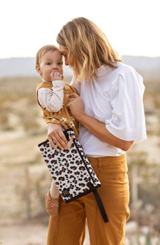 Petunia Pickle Bottom Nimble Diaper Clutch | Compact Clutch with Fold-Out Changing Pad | Diaper Clutch | Small Baby Diaper Bag | Stylish Diaper Clutch for On-The-Go Moms and Dads | Moon Leopard