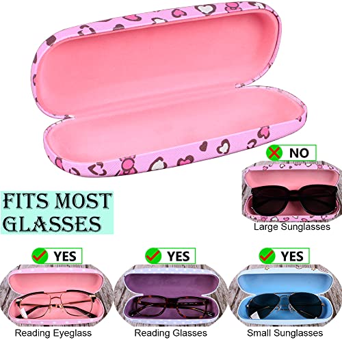 ADBGV 3Pack Cute Kitty Hard Shell Eyeglasses Cases Cartoon Protective Case with Glasses Cloth Storage Box Eyewear Retainer Holder for Girl Teen