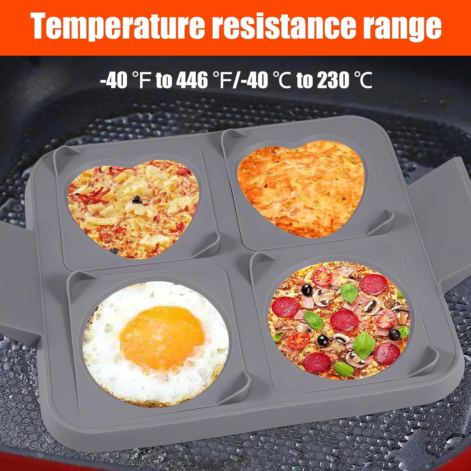 5-Piece Egg Ring Tray,Non-Stick, Easy Egg Ring Molds,Food-Grade Silicone, Removable Bands, Heat-Resistant Pancake Molds,Ideal for Culinary Use