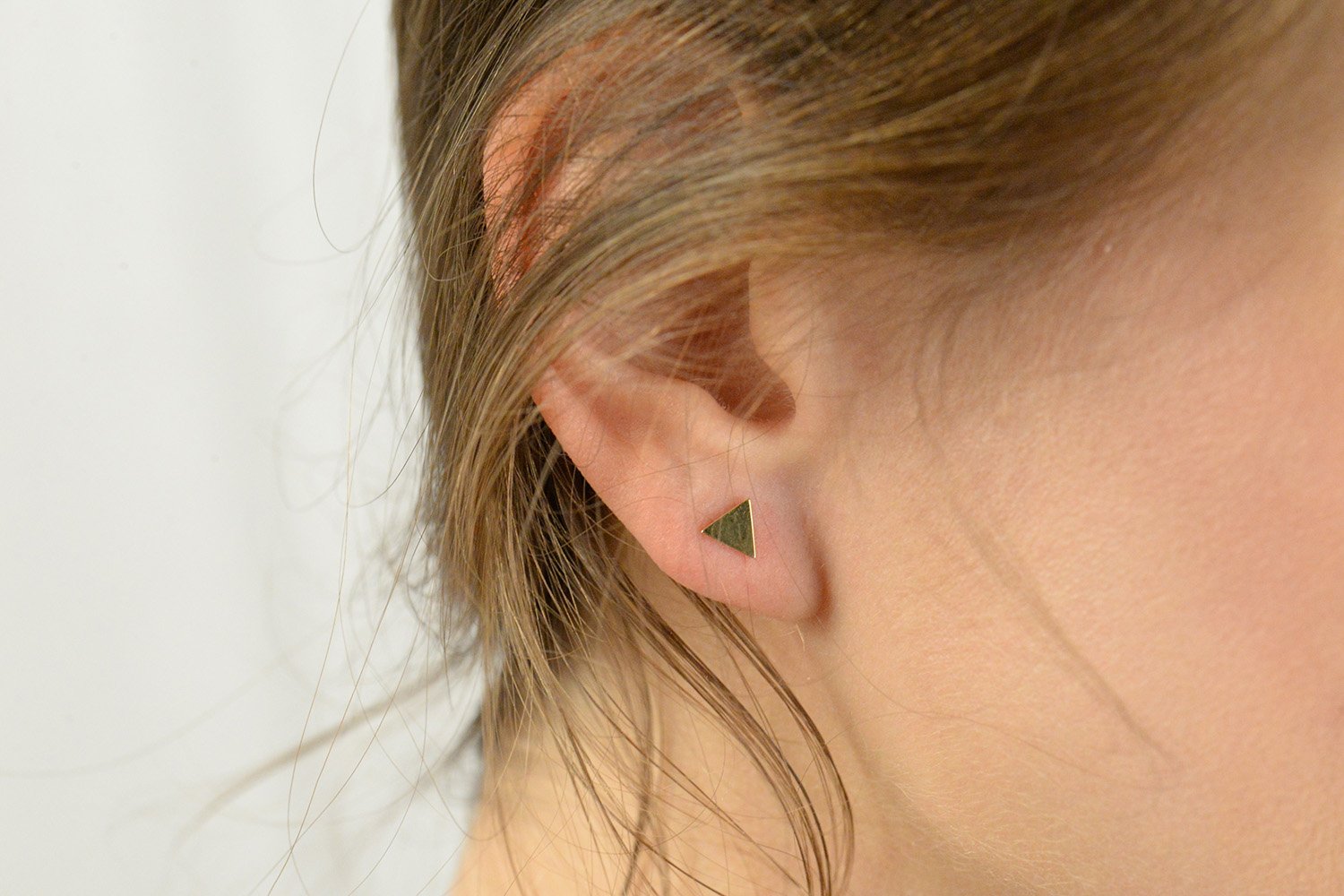 18K Gold Plated Sterling Silver Gold Bar Stud Earrings