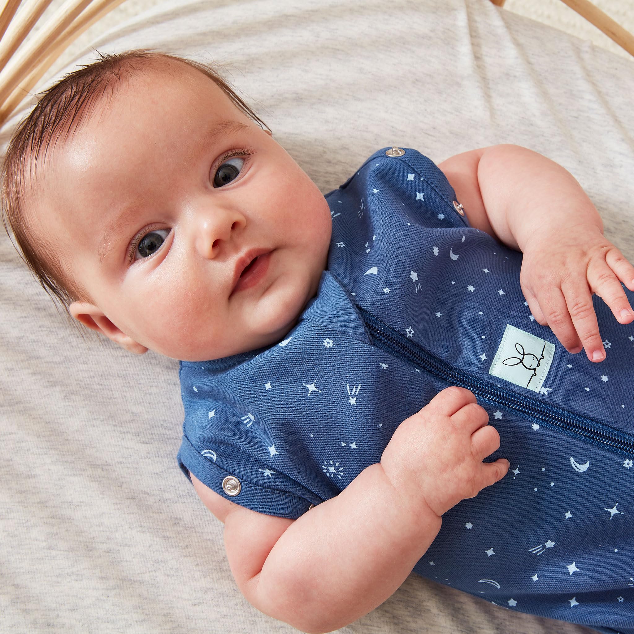 ergoPouch 1.0 Tog Jersey Baby Sleep Sack – Organic Cotton Baby Sleeping Bag, Made of Soft & Breathable Material for Peaceful Night's Sleep (Night Sky, 3-12 months)