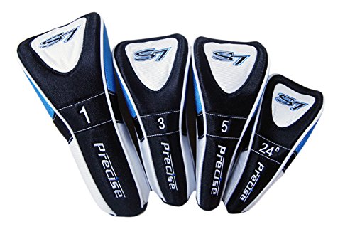 18 Piece Men's Complete Golf Club Package Set With Titanium Driver, #3 & #5 Fairway Woods, #4 Hybrid, 5-SW Irons, Putter, Stand Bag, 4 H/C's (Blue, Regular Size)