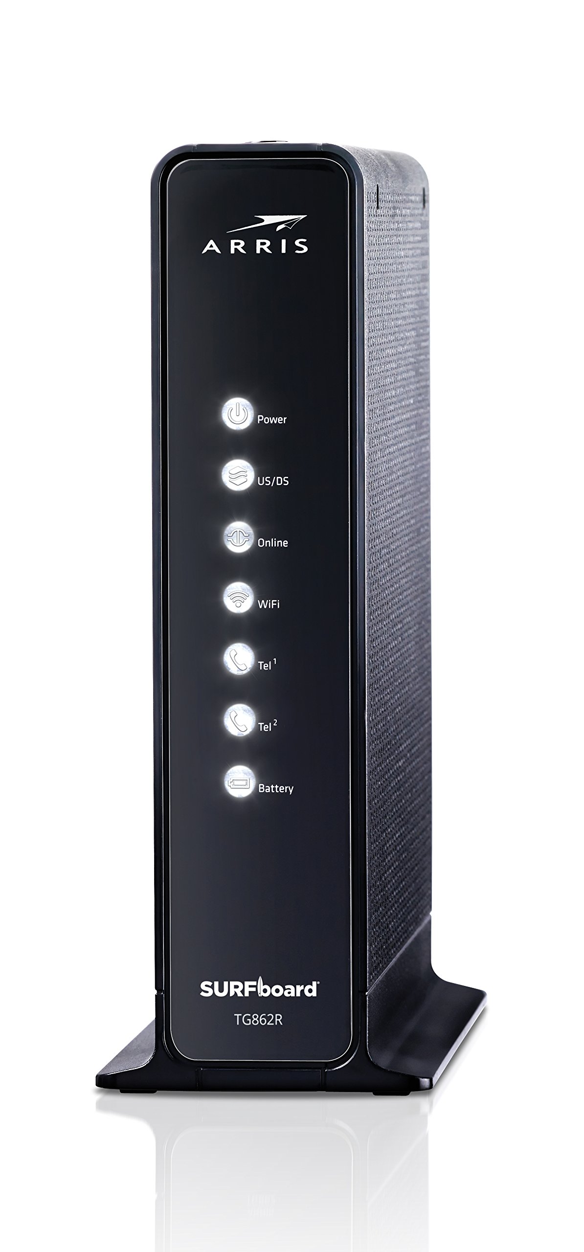 ARRIS SURFboard TG862R Cable Modem, N300 Wi-Fi Router and Voice Service for Xfinity, Retail Packaging Black