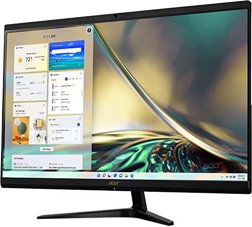 Acer Aspire 27" FHD Premium All-in-One Computer | 12th Gen Intel Core i5-1235U | Intel Iris Xe Graphics | Wireless Mouse & Keyboard | Windows 11 (Black, 16GB RAM | 512GB SSD)