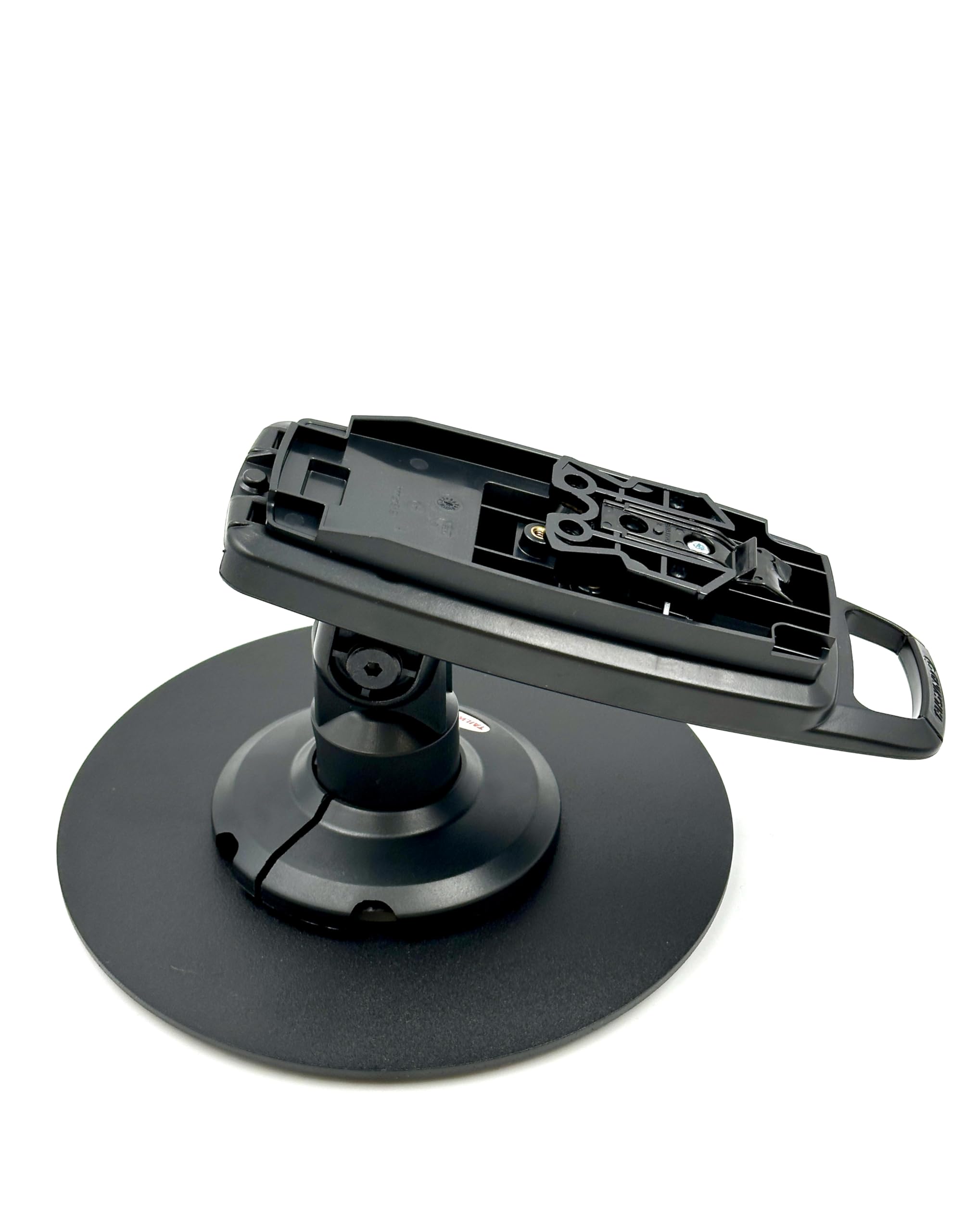 Discount Credit Card Supply Ingenico Lane/3000/7000/8000 3" Latch and Key Lock Compact Pole Mount Terminal Stand with Round Freestanding Mobility Base Plate