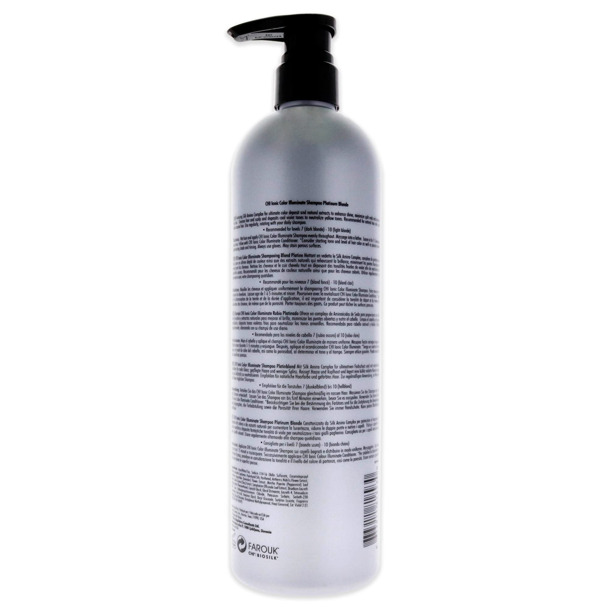 CHI Ionic Color Illuminate Shampoo, Platinum Blonde, 25 FL Oz