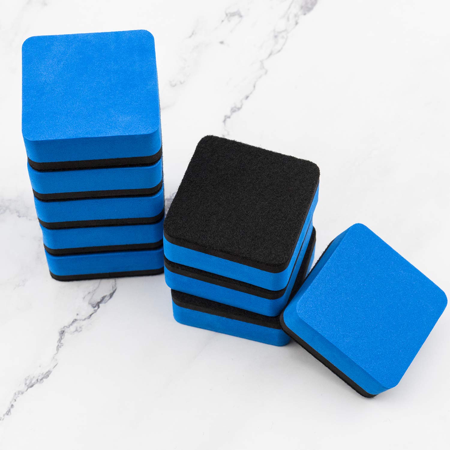 EAONE 40 Pack Dry Erase Erasers, Magnetic Whiteboard Erasers Mini Dry Eraser Chalkboard Cleansers Bulk for Kids Classroom, Home and Office School Supplies (Blue, 1.97 x 1.97 inch)