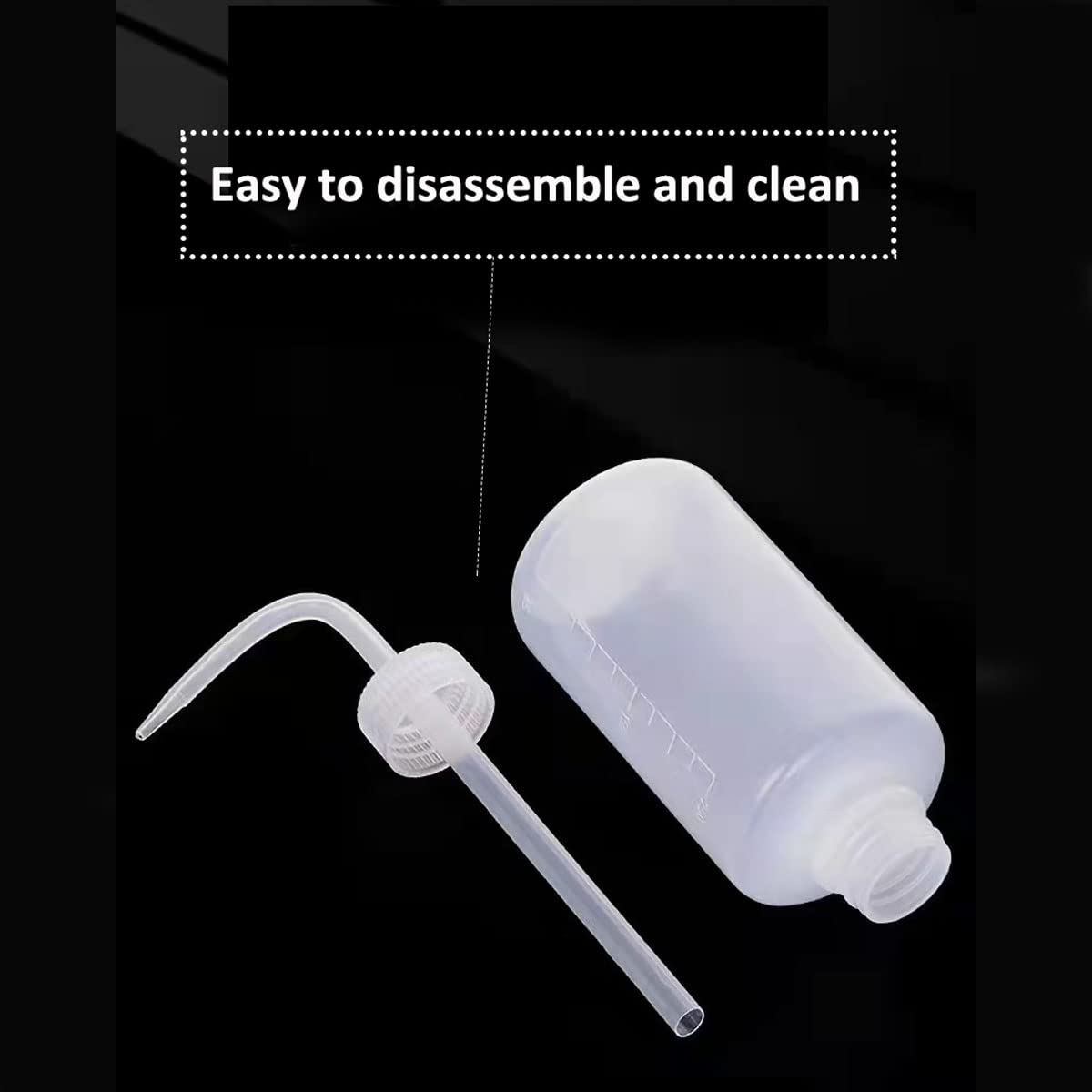 500ML 4PC Plastic Squeeze Bottle Safety Rinse Bottle Wash Bottle Squeeze Watering Can Water Squirt Irrigation Bottle Tattoo Wash Bottle for 500ML Medical Lab, Tattoo Supplies, White+Black+Green+Red