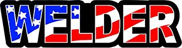 3 - Welder US Flag Hard Hat/Helmet Stickers 1” x 2” H158