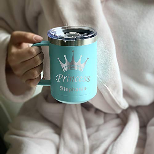 LaserGram 15oz Vacuum Insulated Coffee Mug, Flag of Guatemala, Personalized Engraving Included (Black)