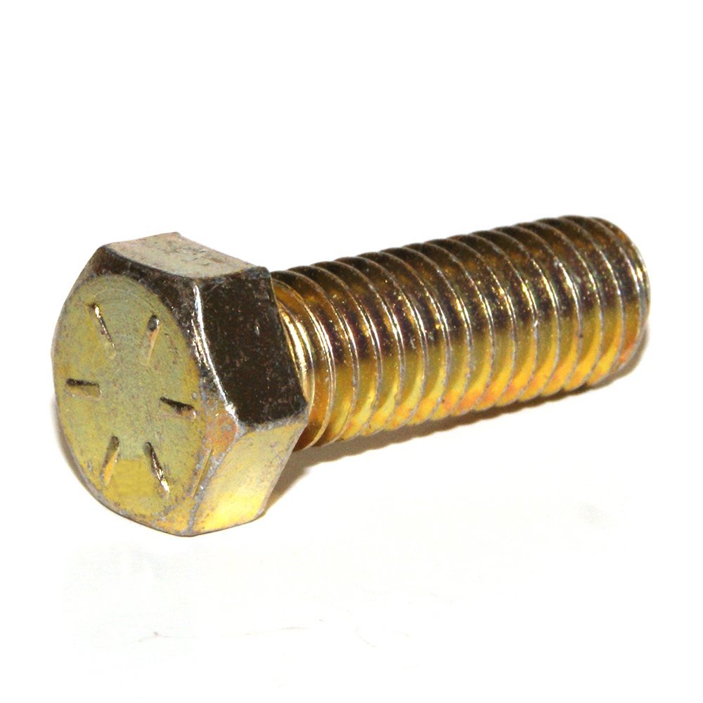 5/8X2 Hex Head Cap Screw Grade 8 Yellow Zinc Fine Thread USA - Package of 100