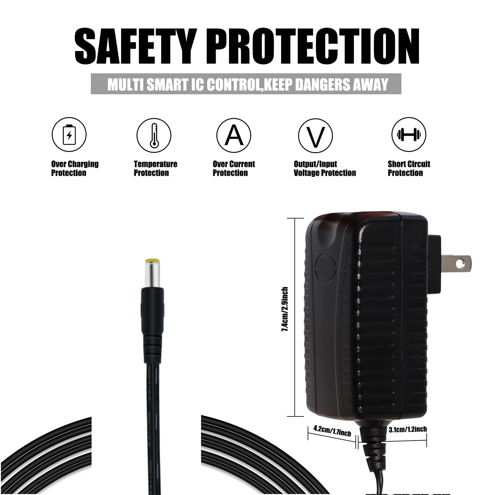 26V Power Charger for TINECO Cordless Vacuum Charger A10 Dash A11 S3 Hero Master iFLOOR S3 Series AC/DC Adapter Replacement Class 2 Power Supply for YLS0241A-T260080