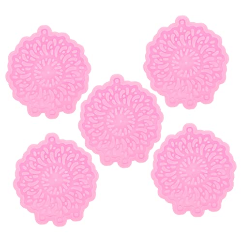 5pcs Dream Catcher Stencil Mini Silicone Molds Circle Tray Resin Molds Necklace Pendant Silicon Molds Silicone Jewelry Pendant Molds Dreamcatcher Charms Molds DIY Silicone Mold Set