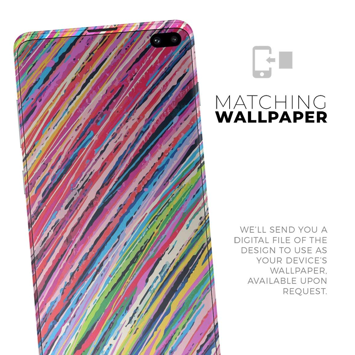 DesignSkinz Abstract Color Strokes Protective Vinyl Decal Wrap Skin Cover Compatible with The Samsung Galaxy S20 (Screen Trim & Back Glass Skin)