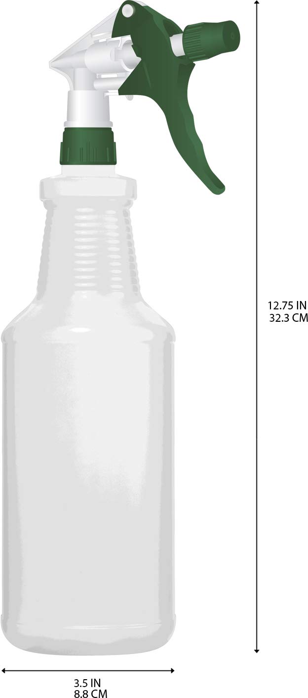 Bar5F Empty Plastic Spray Bottle 32-Ounce, Professional Sprayer Chemical Resistant for Cleaning Solutions Garden Plants, Heavy Duty, Adjustable Sprayer from Fine to Stream (Pack of 3)