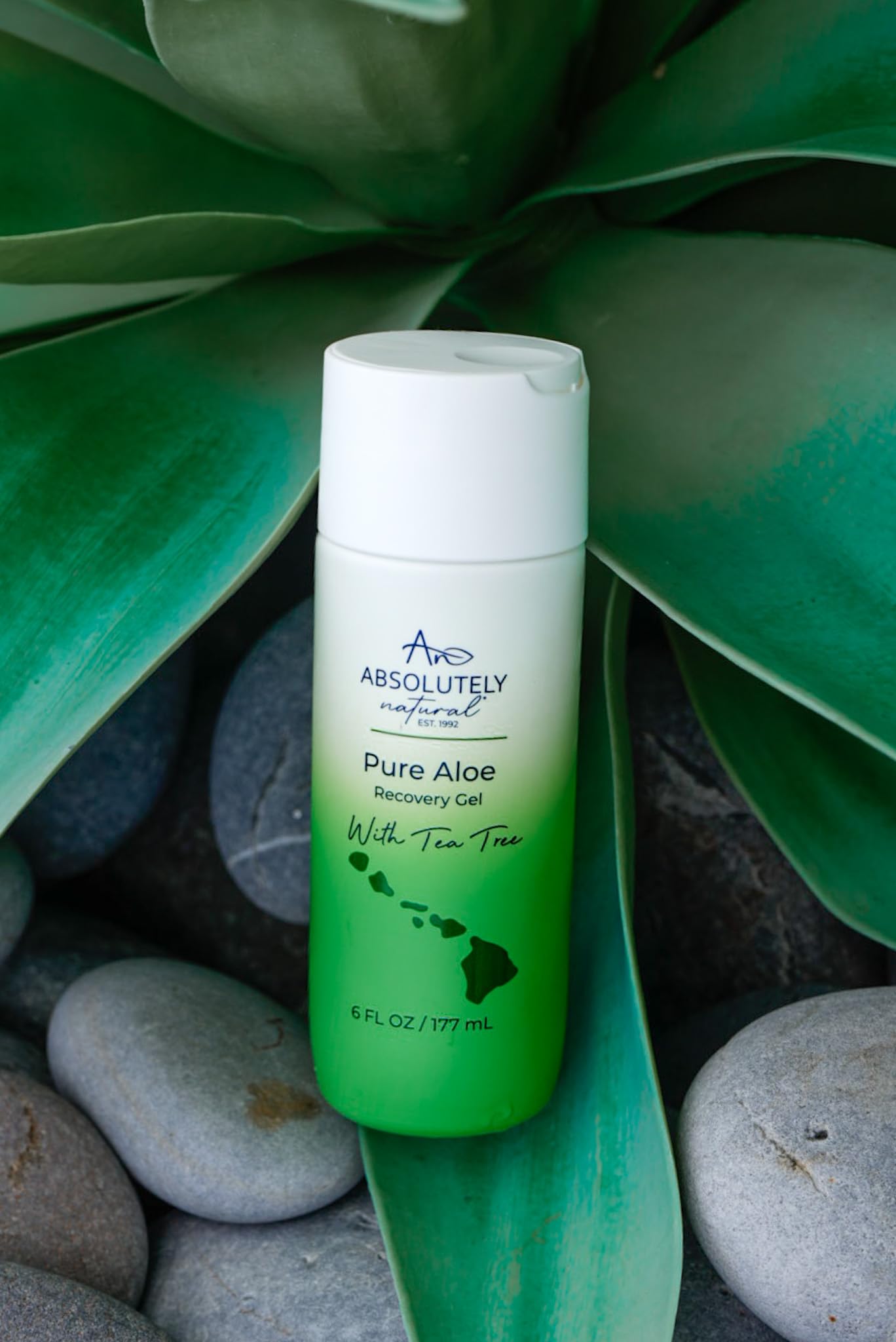 Absolutely Natural - 100% Pure Aloe Vera Cooling Gel - Lotion for Sunburn Relief & Rashes - Premium Sun Care with Vitamin E, Eucalyptus - 6 oz