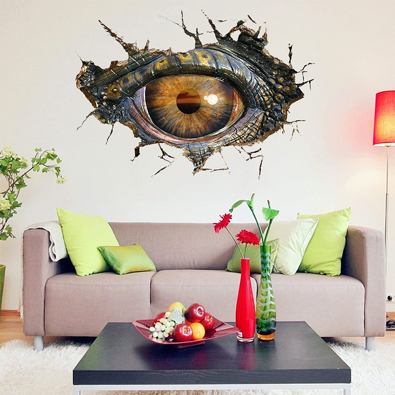 Dinosaur Wall Sticker Tyrannosaurus Rex Wall Decals Children Room Decoration DIY Sticker (Big Eye New)
