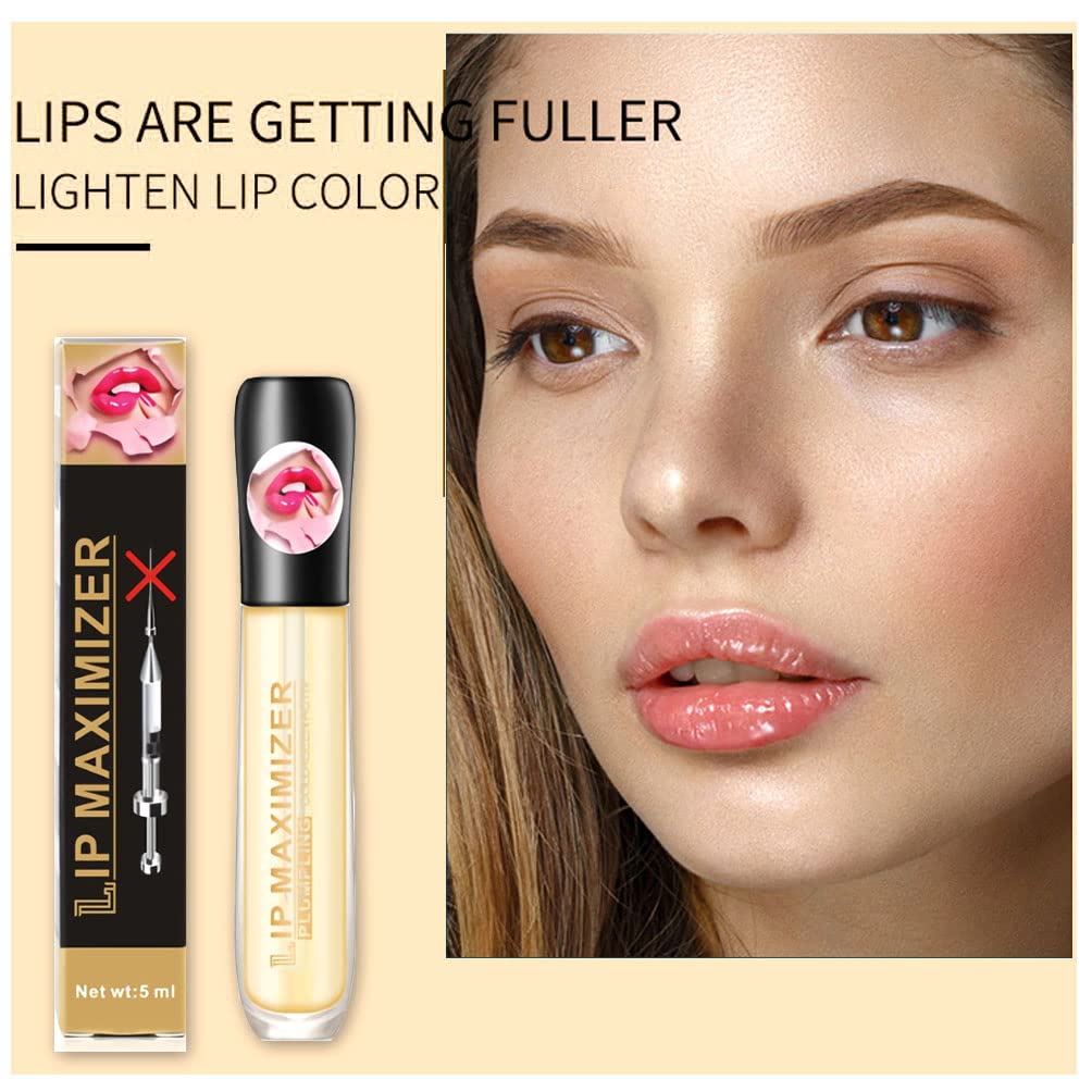 2 PCS Cozzo Lip Plumper, Vitamin E Plumping Lip Maximizer Serum Transparent Toot Lip Oil Lip Plumper Gloss, Instant Lip Filler Plump Lip Enhancer Serum (2 PCS)