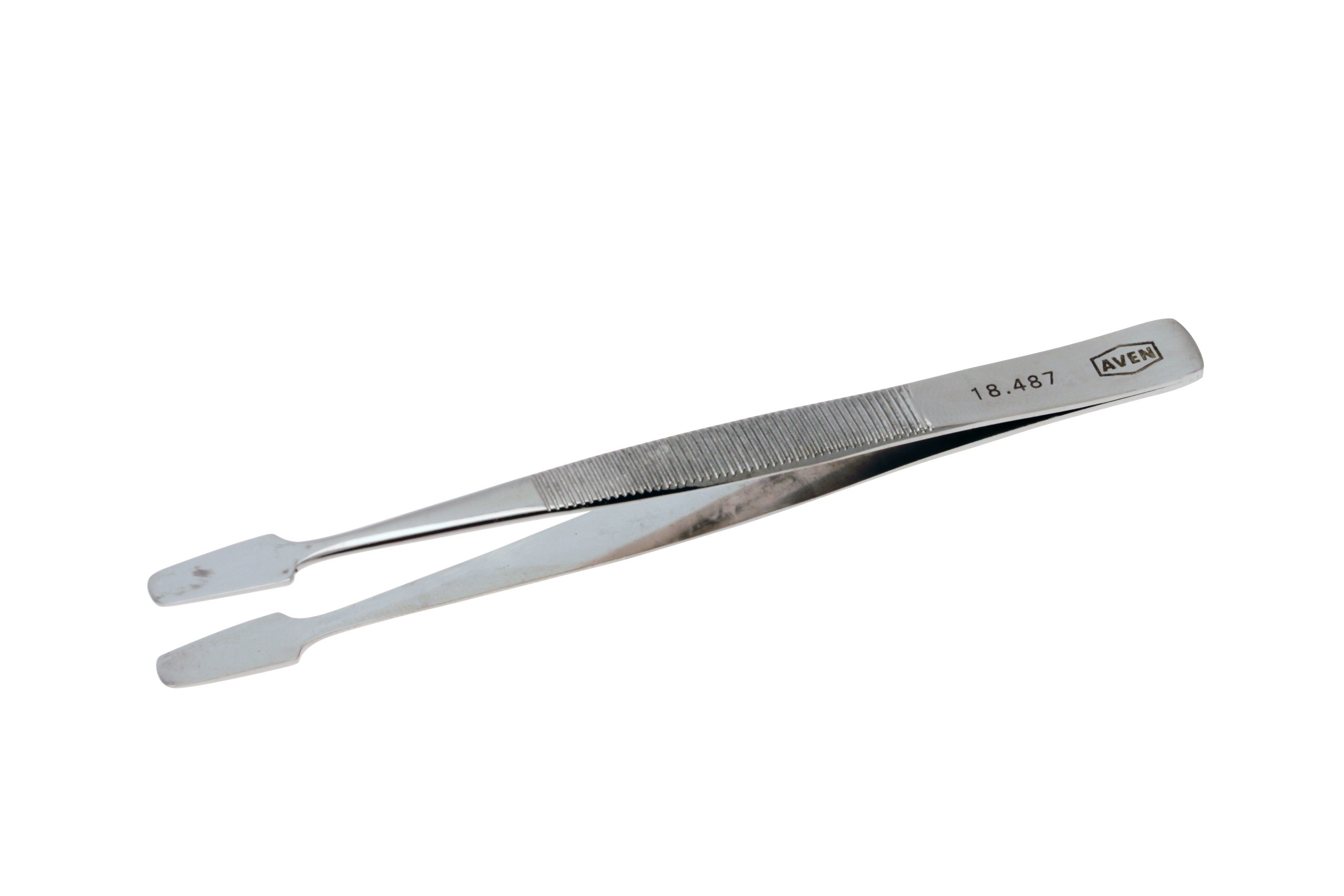 Aven 18487 Spade General Purpose Tweezer, Stainless Steel, 4-1/2" Length