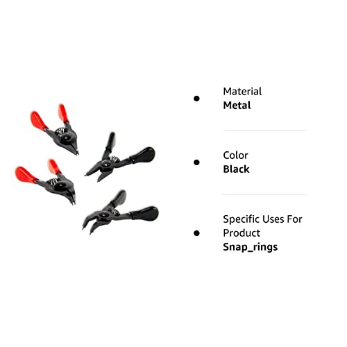 4 Piece Mini Snap Ring Pliers Set by Vector