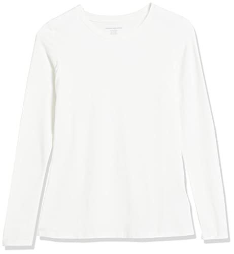 Amazon Essentials Women's Classic-Fit Long-Sleeve Crewneck T-Shirt (Available in Plus Size), White, X-Large