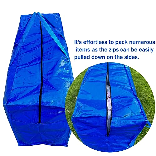 66 Gallon Extra Large Storage Bags, Huge Moving Bags Heavy Duty with Zipper and Stronger Handles, Big Foldable Duffle Bag for Travel - Waterproof Material Protects from Dust and Moisture - Storage Totes Moving Boxes for College, Christmas Tree, Blankets,