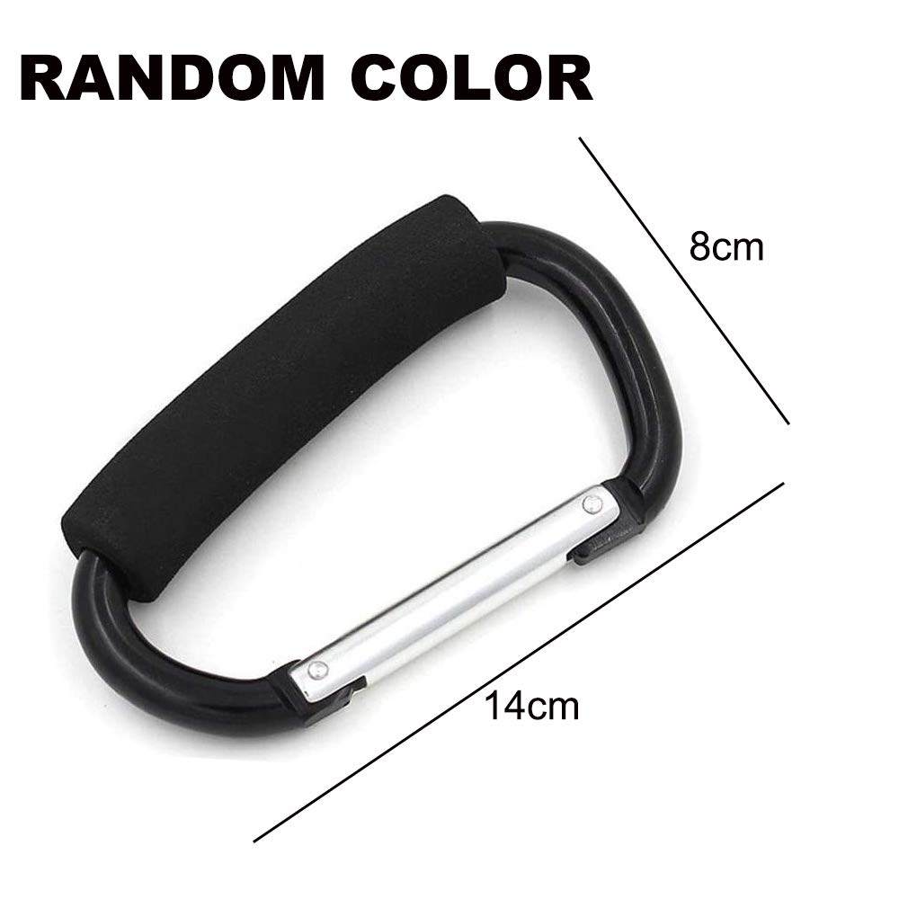 2 Pcs D Shape Large Buggy Carabiner Hook Pram Pushchair Stroller Clip for Strollers Prams Pushchairs and to Hand Carry Your Shopping Bags