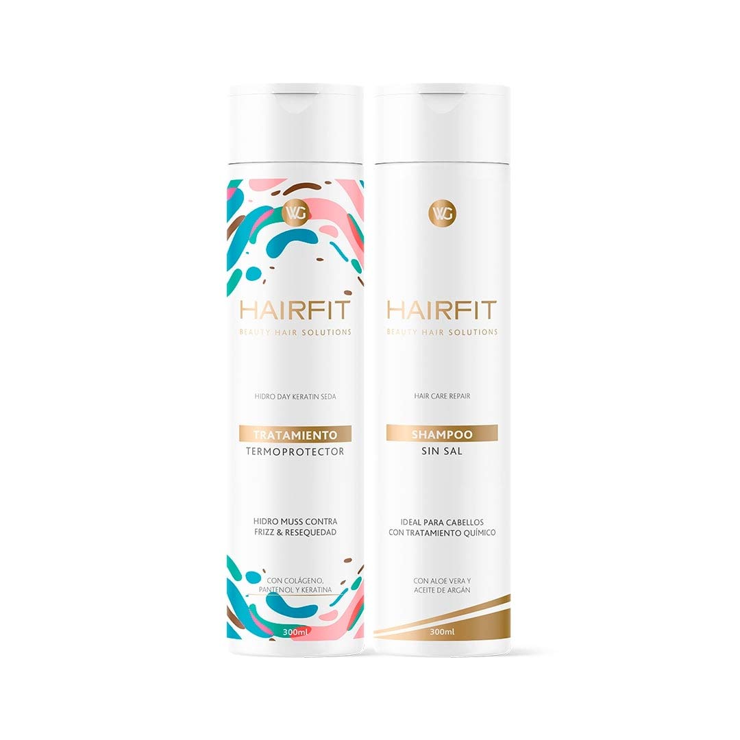 HAIRFIT KIT: Salt-free Repair Shampoo with Aloe Vera and Argan Oil + Thermoprotective Treatment with Collagen and Keratin