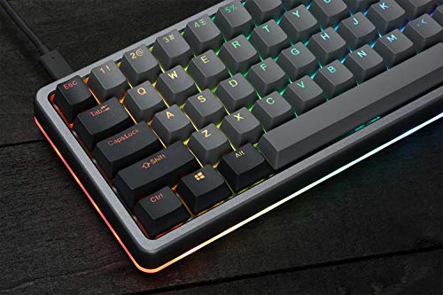 DROP ALT High-Profile Mechanical Keyboard — 65% (67 Key) Gaming Keyboard, Hot-Swap Switches, Programmable Macros, Backlit RGB LED, USB-C, Doubleshot PBT, Aluminum Frame (Kaihua Speed Silver, Gray)